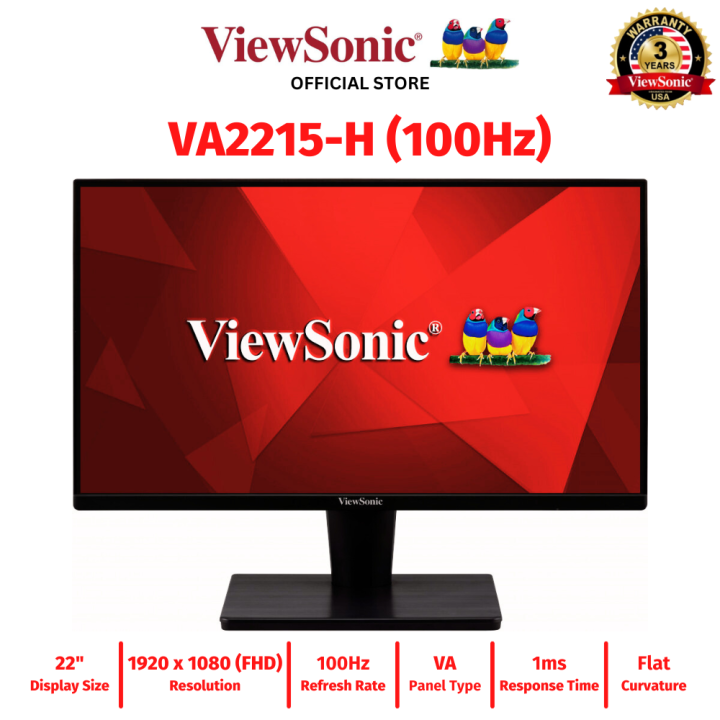 Viewsonic VA2215-H / 22" FHD / VA / Flicker-free Monitor (2023 Model) (75Hz/100Hz) | Lazada PH