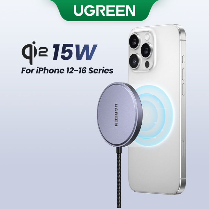 UGREEN QI 2 15W Magnetic Wireless Charger for iPhone 16 15 pro max 14 pro max 13 pro max 12 pro ...