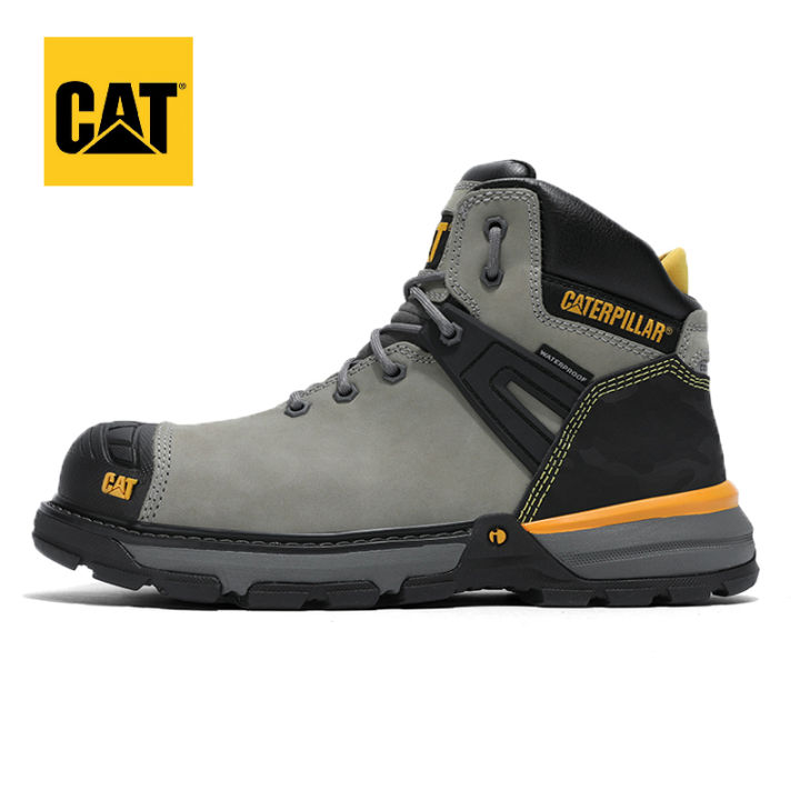 Caterpillar classic leather safety boots CAT high top steel toe boots ...