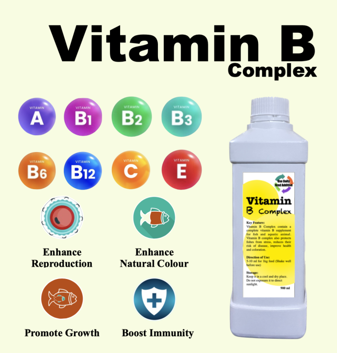 Vitamin B Complex Aquaculture and Aquarium Vitamin Ikan 900mL | Lazada
