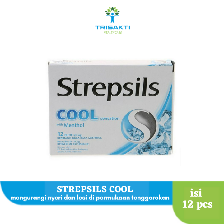 Strepsil Cool Pouch P.1X8'S / Permen Pelega Tenggorokan / Pereda Batuk ...