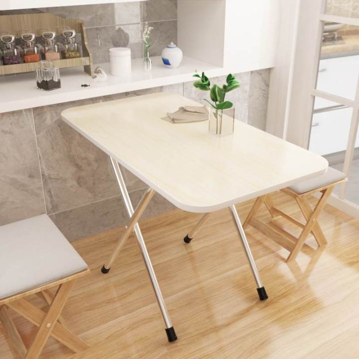 Folding dining table 80cm stainless steel frame small-sized economical ...