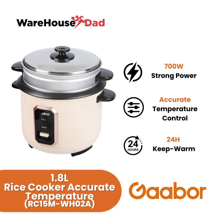 Gaabor 1.8L Rice Cooker Accurate Temperature Control Equipped, Steamer ...