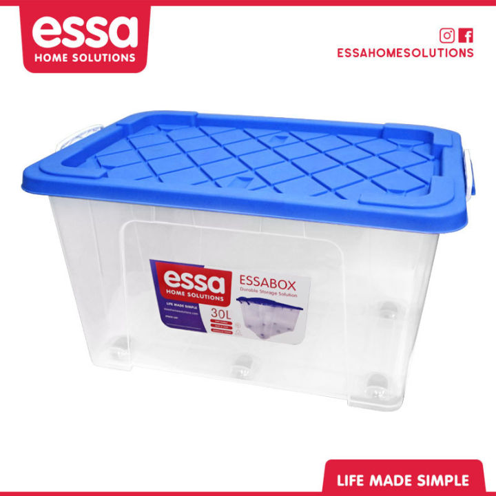 Storage Box 30 Liters ( Plastic Organizer, Transparent Container)Essa ...