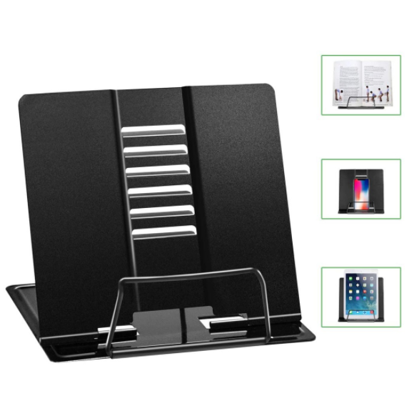 Metal Book Holder Reading Frame Adjustable Angle Bookstand Document ...