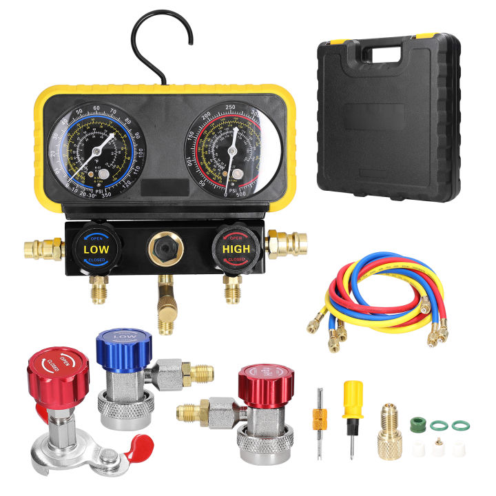 NANWEI Dual Gauges Air Conditioner Refrigerant Refilling Set Pressure ...