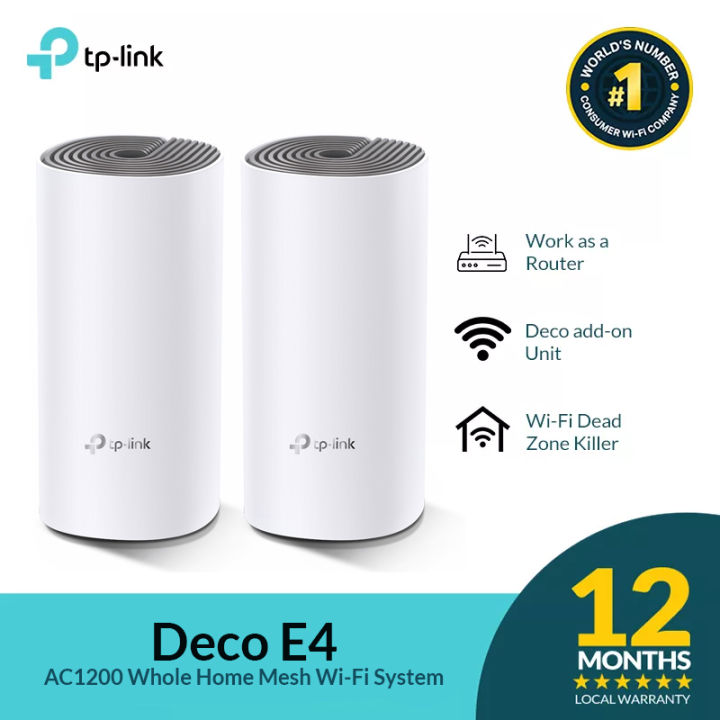 Tp-Link Deco E4 AC1200 (2-pack) Whole Home Mesh Wi-Fi System | Lazada PH