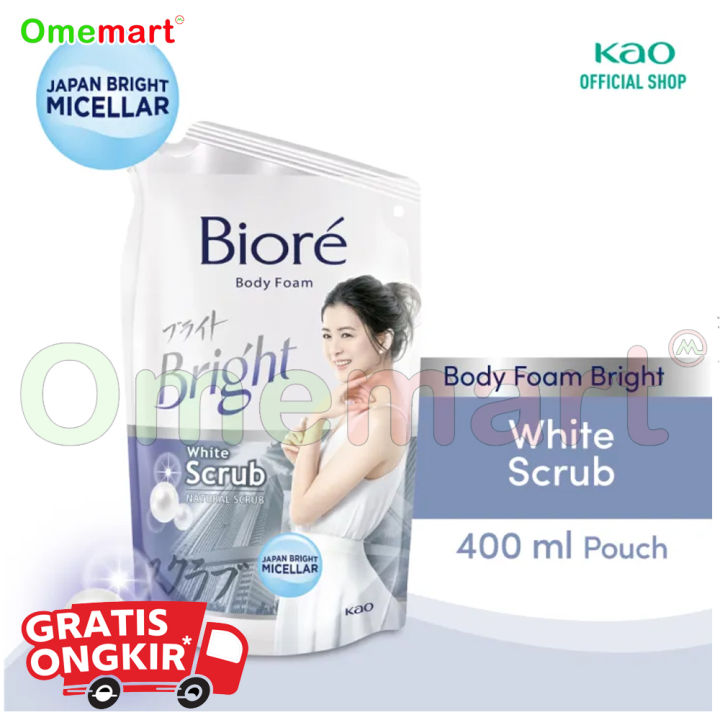 Biore Bright Body Foam White Scrub 400ml (Sabun Mandi Cair Isi Ulang) - omemart | Lazada Indonesia