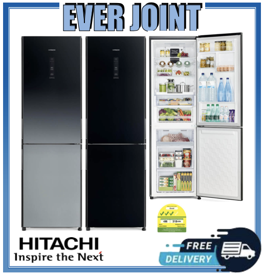Hitachi R-BG415P6MSX Bottom Freezer 2 Door Fridge Free Gift: Vacuum ...