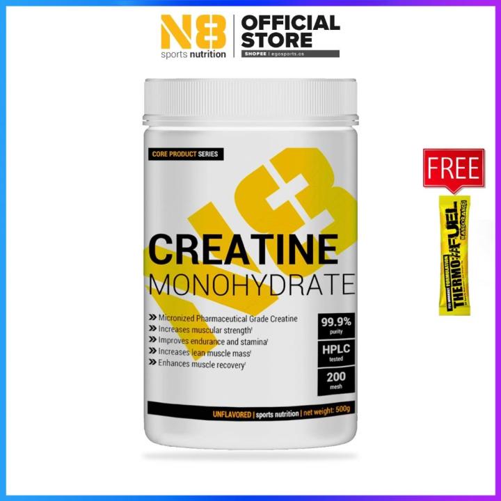 ♙N8 Creatine Monohydrate (500g) Unflavored 100 Servings + FREE Pre ...
