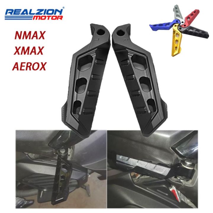 REALZION Rear Passenger Foot Peg Footrests For YAMAHA NMAX AEROX NVX ...