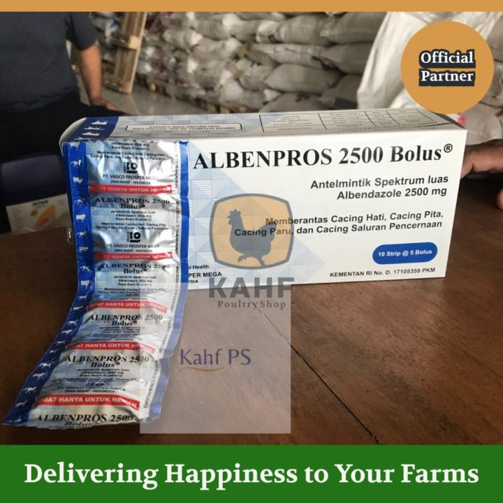 [KAHF PS] Albenpros 2500 Bolus Obat Cacing Rasa Blueberry untuk Sapi ...