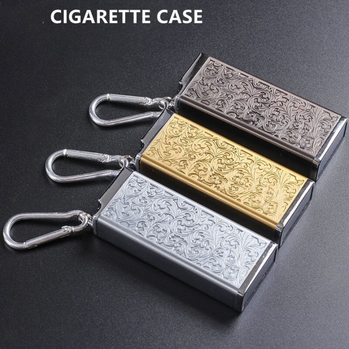 8PCS Capacity Mini Cigarette Case Box Metal Aluminum with Keychain ...