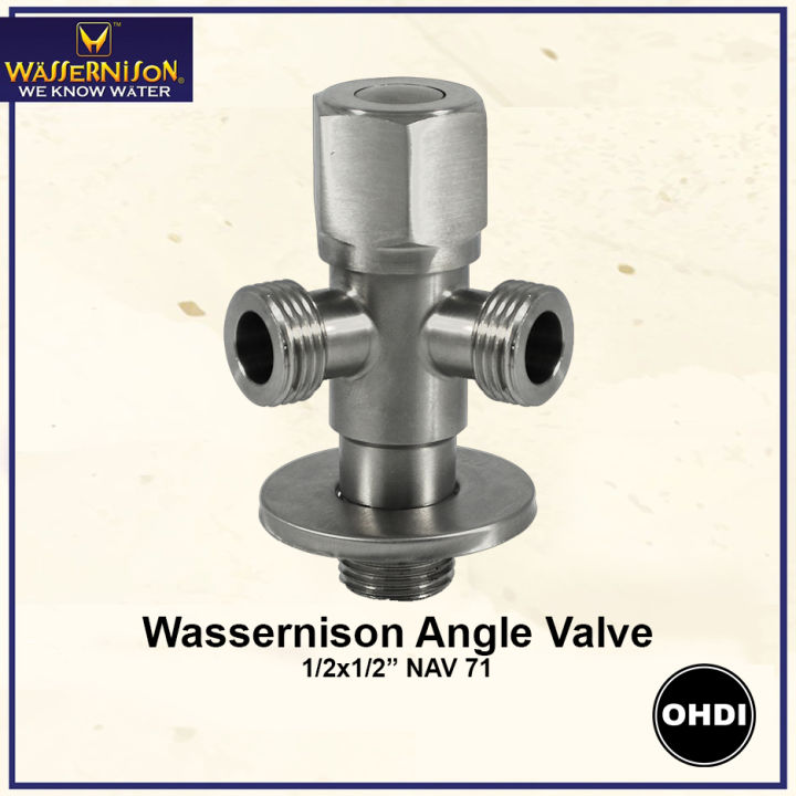 WASSERNISON High Quality Stainless Steel Angle Valve Two Way 1/2" X 1/2 ...