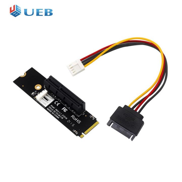 M.2 SSD NGFF to PCI-E X4 Expansion Card with SATA15PIN to Small 4PIN ...