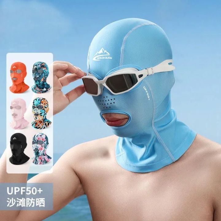 Swiming Diving Facekini UV Sun Protection Full Face Mask Head Neck ...