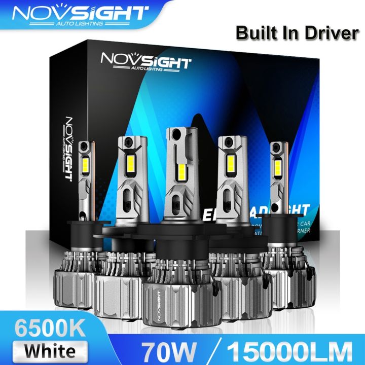 Novsight N50 หลอดไฟตัดหมอก Led 9005 9006 H11 H4 H7 70W 15000LM 6500K สว่างพิเศษสําหรับรถยนต์ ...