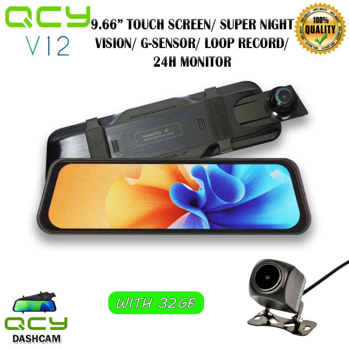 QCY V12 9.66 IN TOUCH Screen with night vision / G-sensor / Loop ...