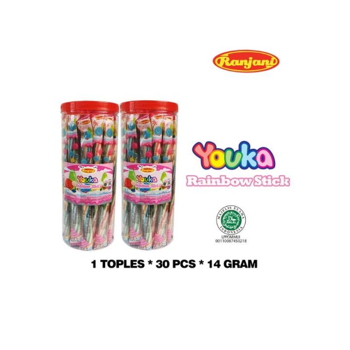 Permen Youka Rainbow Stick toples isi 30 pcs | Lazada Indonesia
