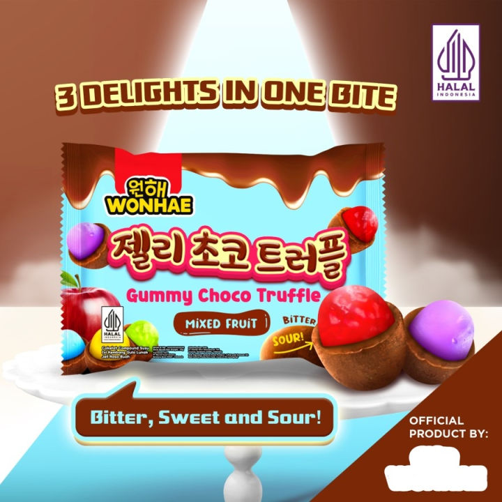PERMEN COKLAT KOREA WONHAE GUMMY CHOCO TRUFFLE MIXED FRUIT HALAL ...