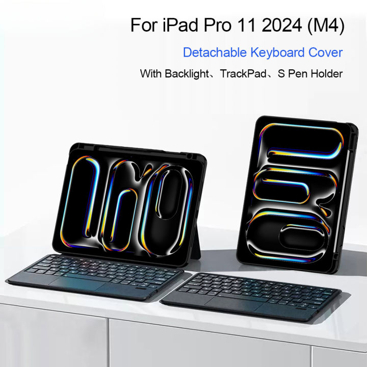 Detachable Magnetic Wireless Keyboard Case for iPad Pro 11 2024 M4 with ...