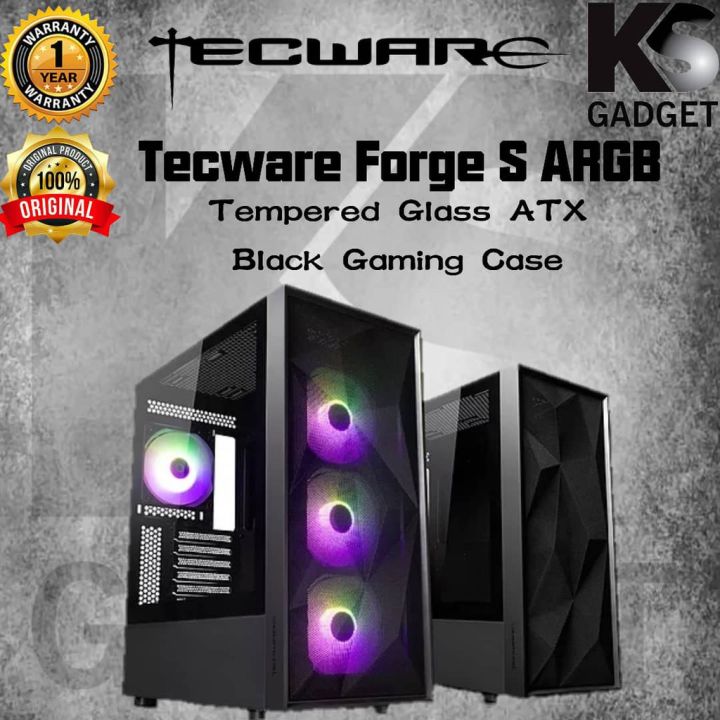 [READY STOCK] TECWARE FORGE S TG ARGB BLACK ATX GAMING CASE | Lazada
