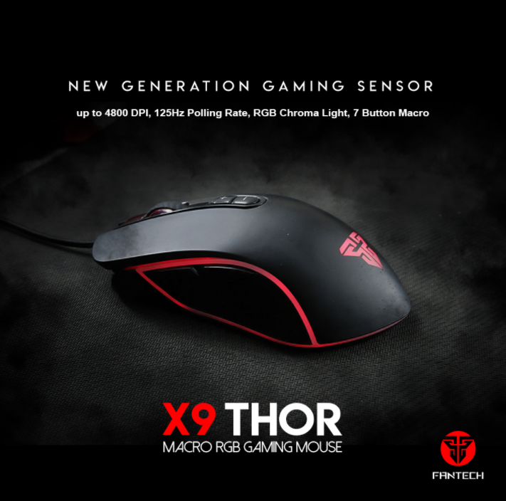 Fantech THOR X9 Wired Macro RGB Gaming Mouse 4800DPI 7 Buttons ...