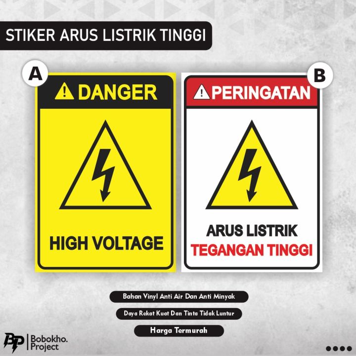 Sign Sticker Arus Listrik tinggi / sticker high voltage / stiker ...
