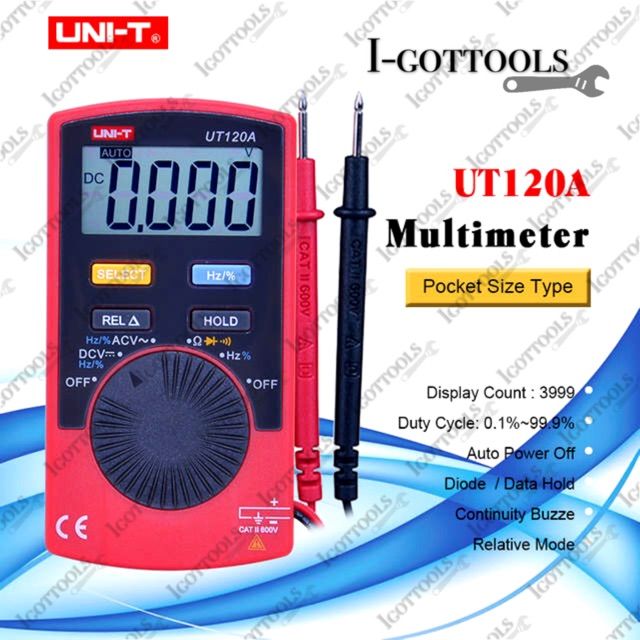 UNI-T UT120A Auto range Digital Multimeters Mini multimeter ACDC ...