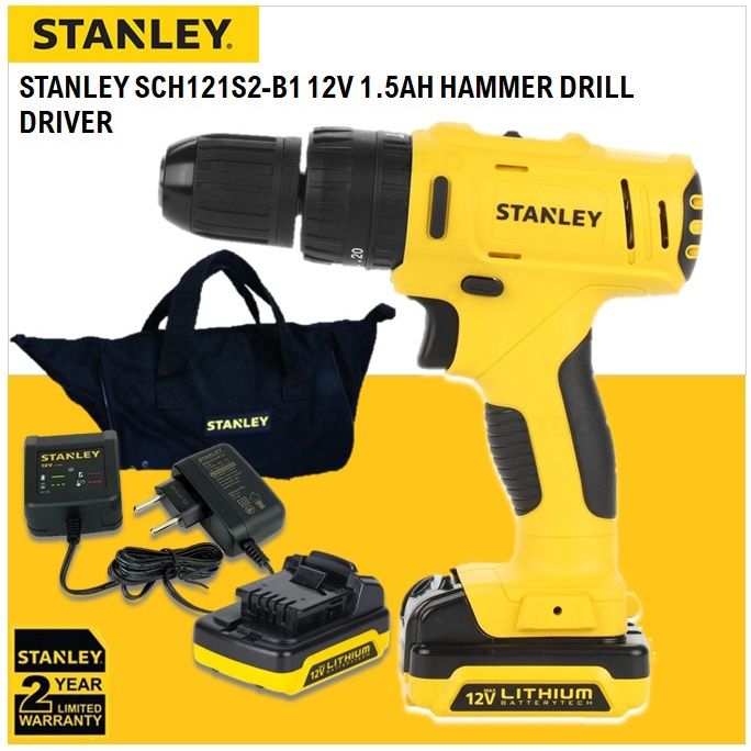 STANLEY SCH121S2-B1 12V 1.5AH HAMMER DRILL DRIVER | Lazada