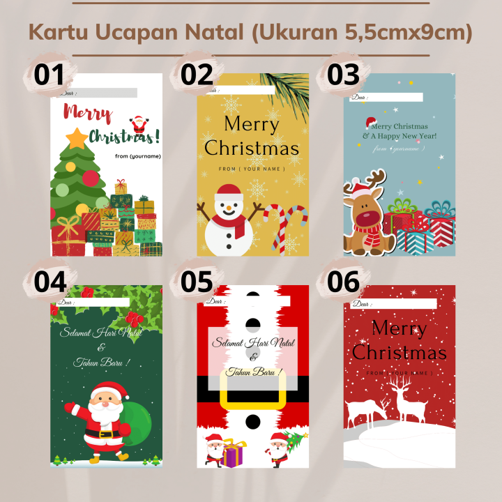 Kartu Ucapan Natal & Tahun Baru Custom - Kartu Natal - Merry Christmas ...