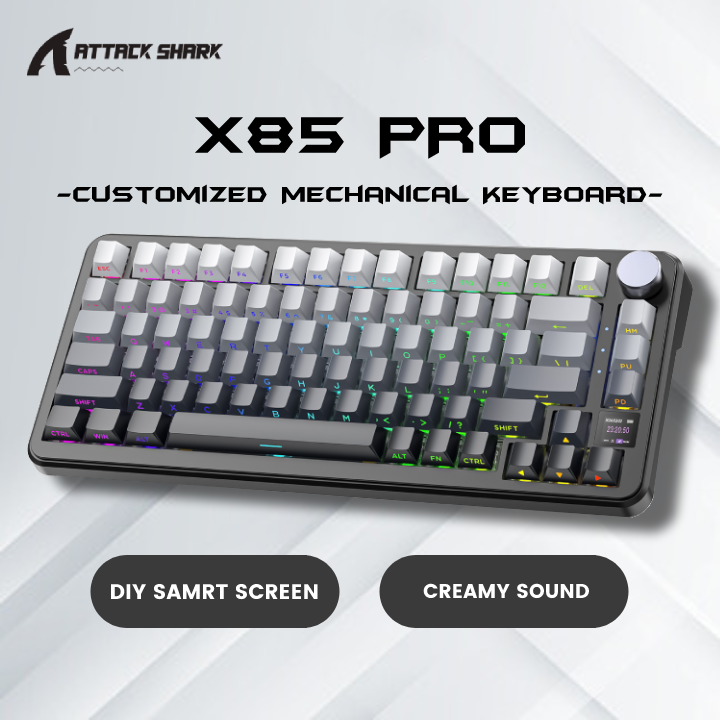 Attack Shark X85/X85 Pro Wireless Mechanical Keyboard 75% 80 Key RGB ...