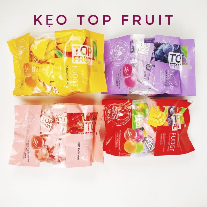 Kẹo dẻo trái cây TOP FRUIT COOWY Mix các vị Dâu - Xoài - Nho 320g | Lazada.vn