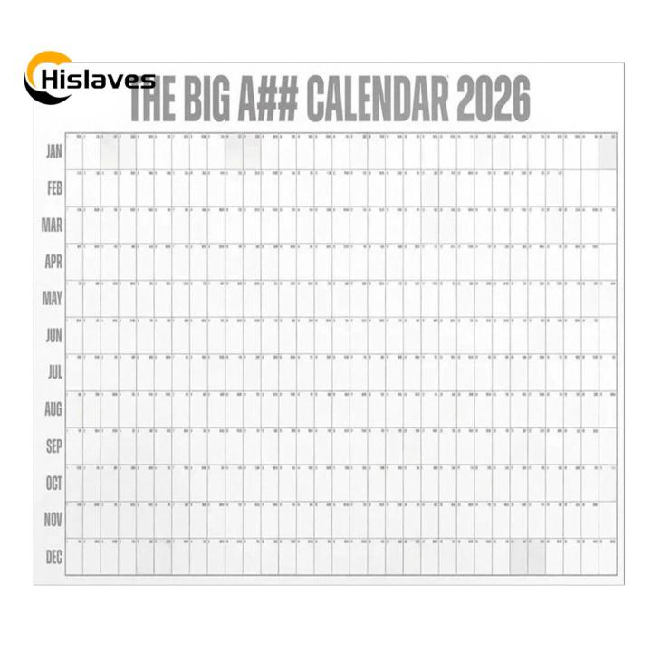 Hislaves Large Grid Calendar Year-round Calendar 2026 Large Dry Erase ...
