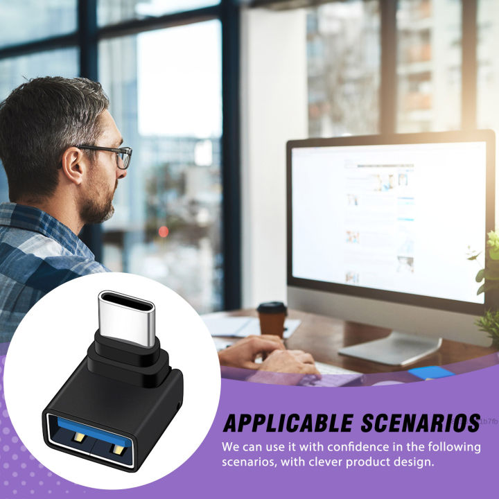90 Degree USB C to USB Adapter Easy to Use On-The-Go Host Adapter for ...