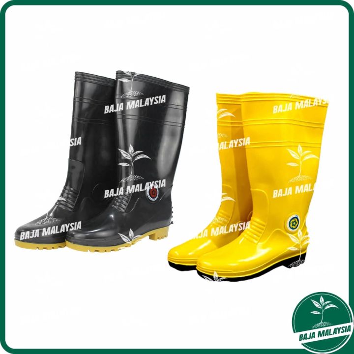 KORAKOH Rubber Boot #7000 Black & Yellow Safety Rain Boot Rubber Shoe ...
