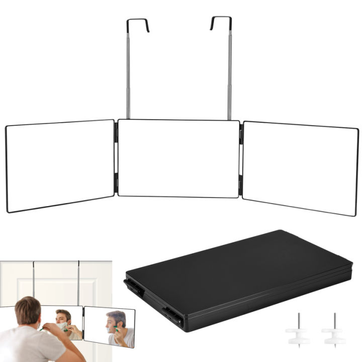 3 Way Mirror, 360 Mirror Self Cut Hair, Adjustable & Foldable Portable ...