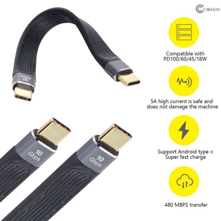 ღType-C Male to Male 3.1 Gen2 Data Cable Reversible USB C 10Gb ...