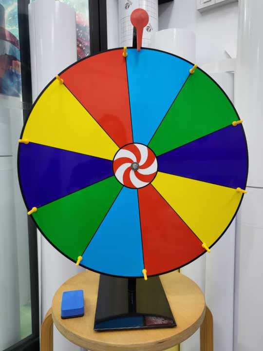 Fortune Wheel/ Lucky Draw Table Stand/ Gift Spin & Win/ Roda Impian ...