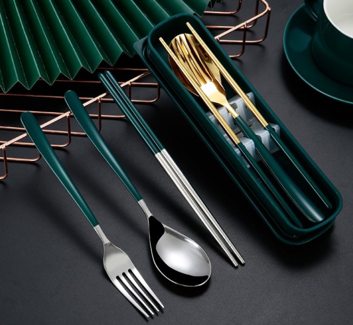 Reusable Cutlery Stainless Steel Office Utensils Portable Fork Spoon ...