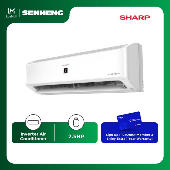 SHARP J-Tech Inverter Plasmacluster Air Conditioner Penghawa Dingin ...