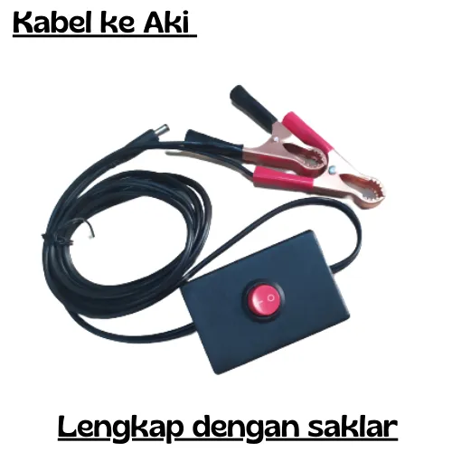 Kabel AKI Capit Buaya Dengan Saklar On OF Ujung Jack Male 5.5mm - 10A ...
