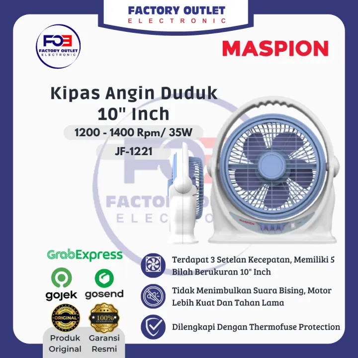 MASPION JF - 1221 Box Fan Kipas Angin 10" Inch | Lazada Indonesia