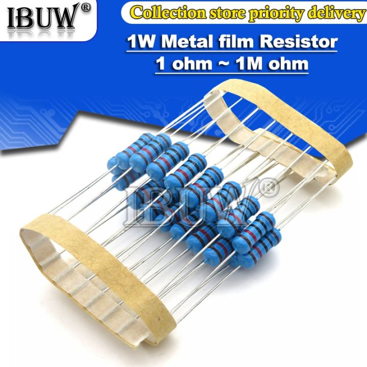 20pcs 1W Metal film resistor 1% 1R ~ 1M 2R 10R 22R 47R 100R 330R 1K 4 ...