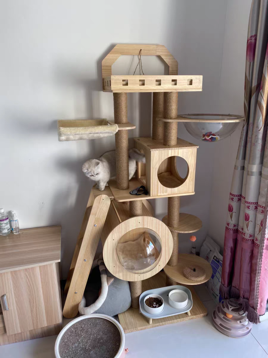 Private custom-made all-solid-wood cat crawler cat nest cat tree ...