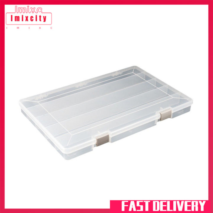 Imixcity Rectangular Clear Plastic Storage Containers Box With 5 Fixed ...