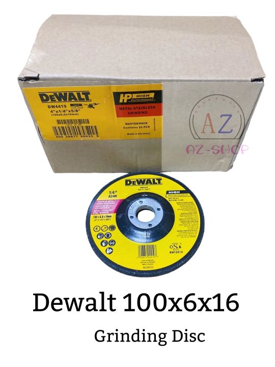 DEWALT 4" Grinding Disc 100 x 6.0 x 16mm Metal (1Box 25Ppcs ) | Lazada PH