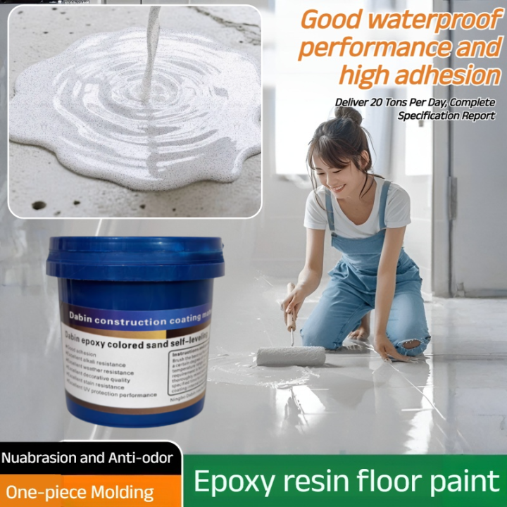 Epoxy color sand floor paint indoor/outdoor selfdraining wearresistant ...