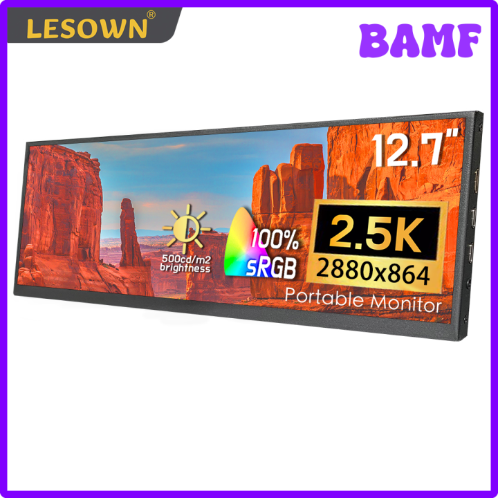 [BAMF] LESOWN 12.7 inch 120Hz Long Wide Bar Type Portable Monitor ...