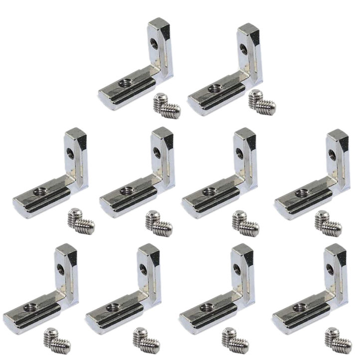 20Pcs T Slot L-Shape Interior Inside Corner Connector Joint Bracket for ...
